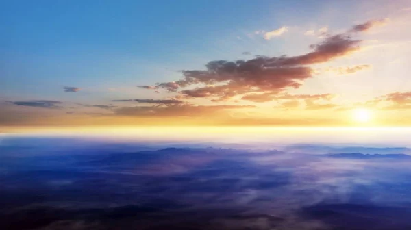 Beautiful heavenly landscape with the sun in the clouds . Paradise ...