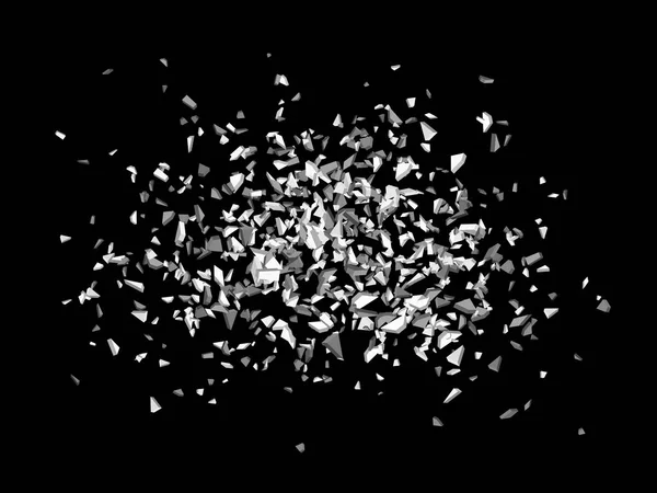 Black explosion. Falling shards on black background. Abstract vector ...