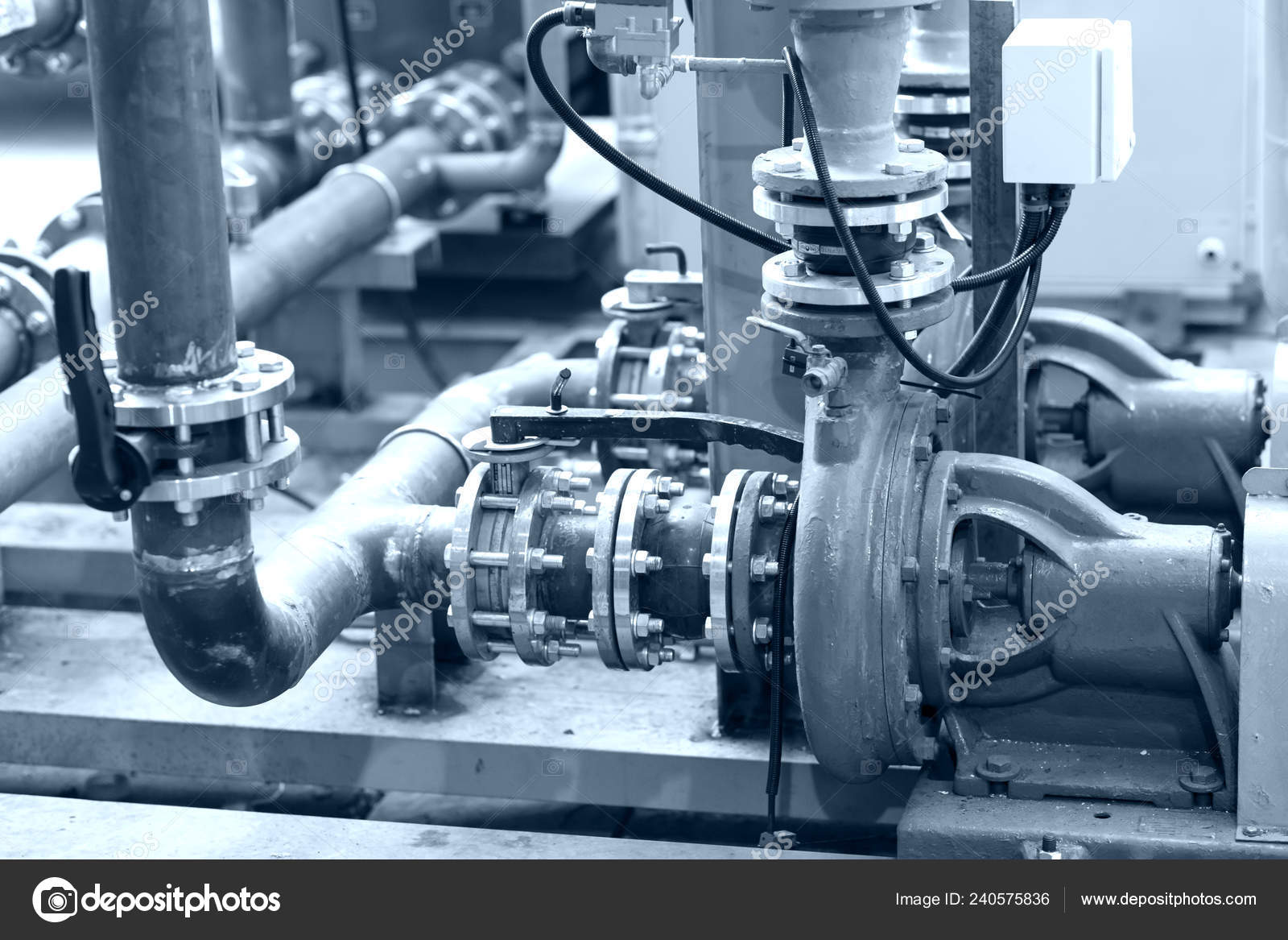 Set Two Water Pumps Keys Pipes Black White Industrial Photography ...