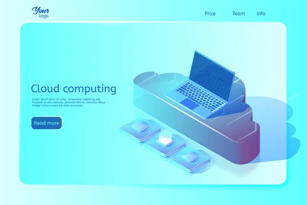 Cloud computing web page template. Isometric vector illustration. Stock ... Cloud computing web page template. Isometric vector illustration. Stock ...
