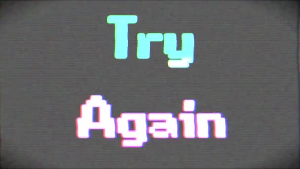 Try Again Screen Bit Retro Video Game Style Text Old — Stock Video ...