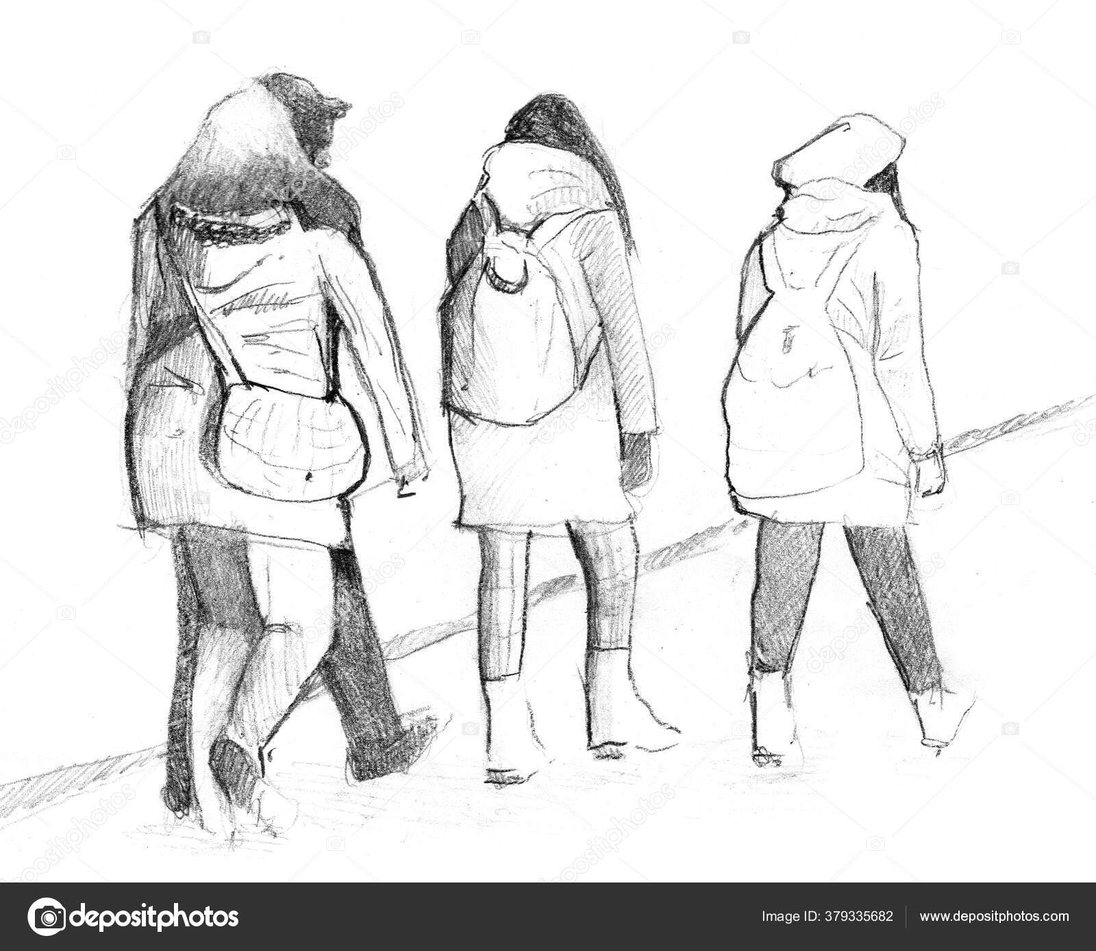 Hand Drawn Sketch Passers Stock Illustration by ©KseniyaOmega #379335682