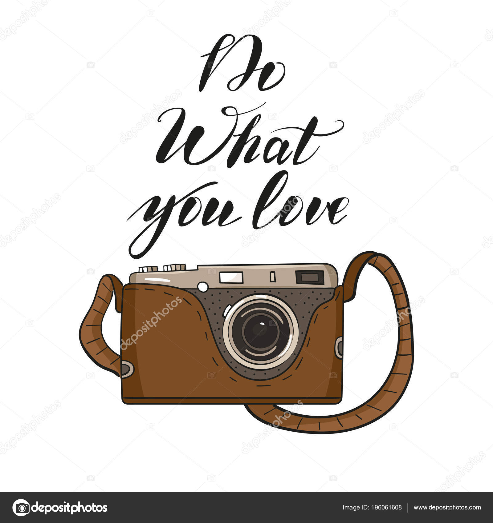 Photo Camera Cartoon Style Brown Color Linear Version Stock Vector ...