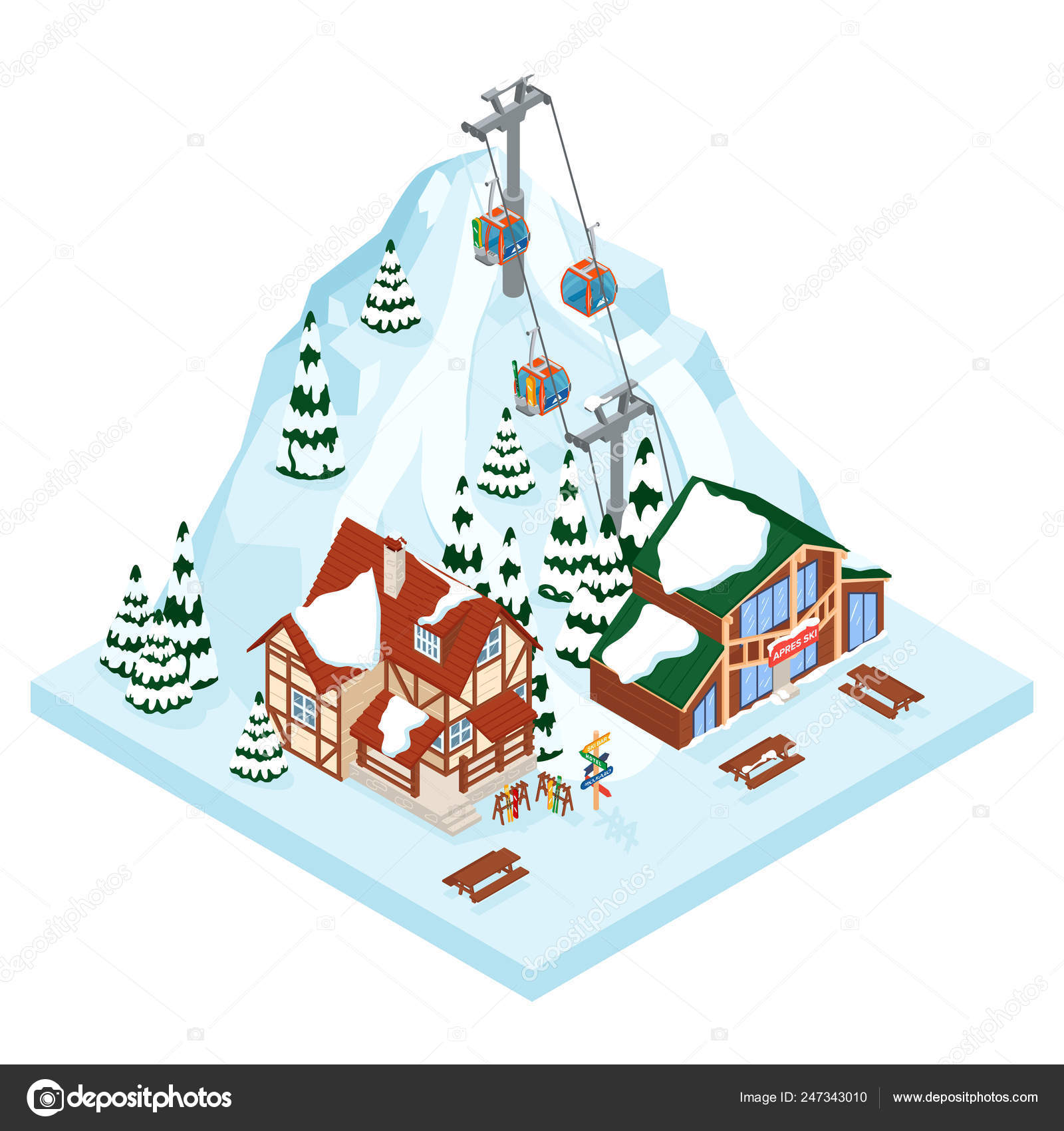 Illustration Ski Resort