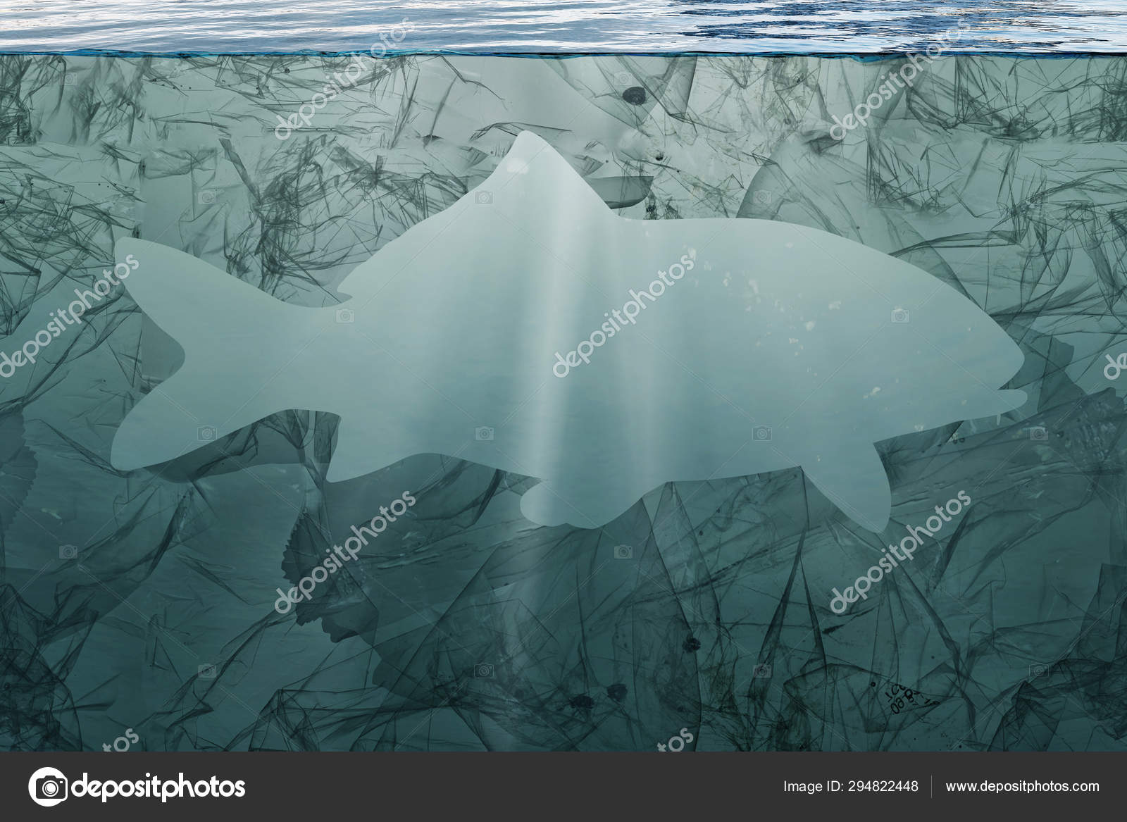 Plastic fish, pollution that floats in the ocean Stock Photo by ©the ...