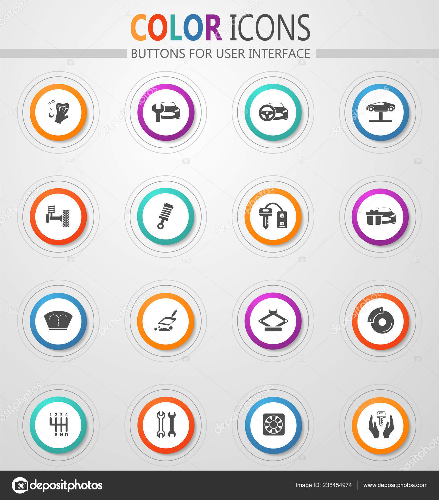 Car Shop Icon Set Web Sites User Interface Stock Vector Image by ...