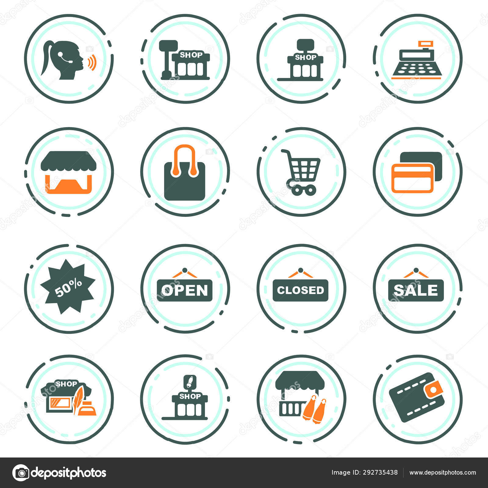 Shop Icons Set — Stock Vector © Lisess 292735438