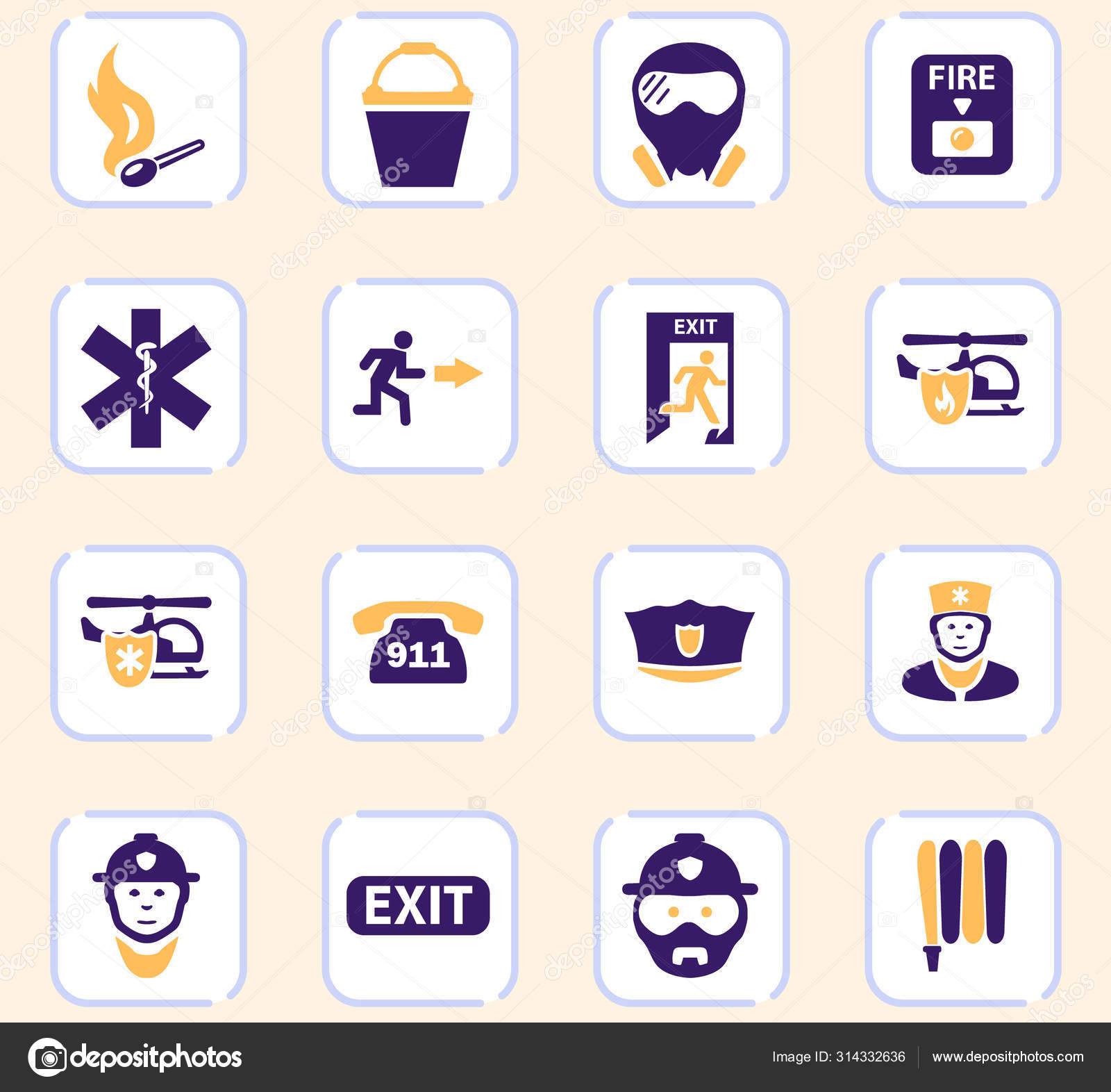 Emergency icons set Stock Vector by ©Lisess 314332636