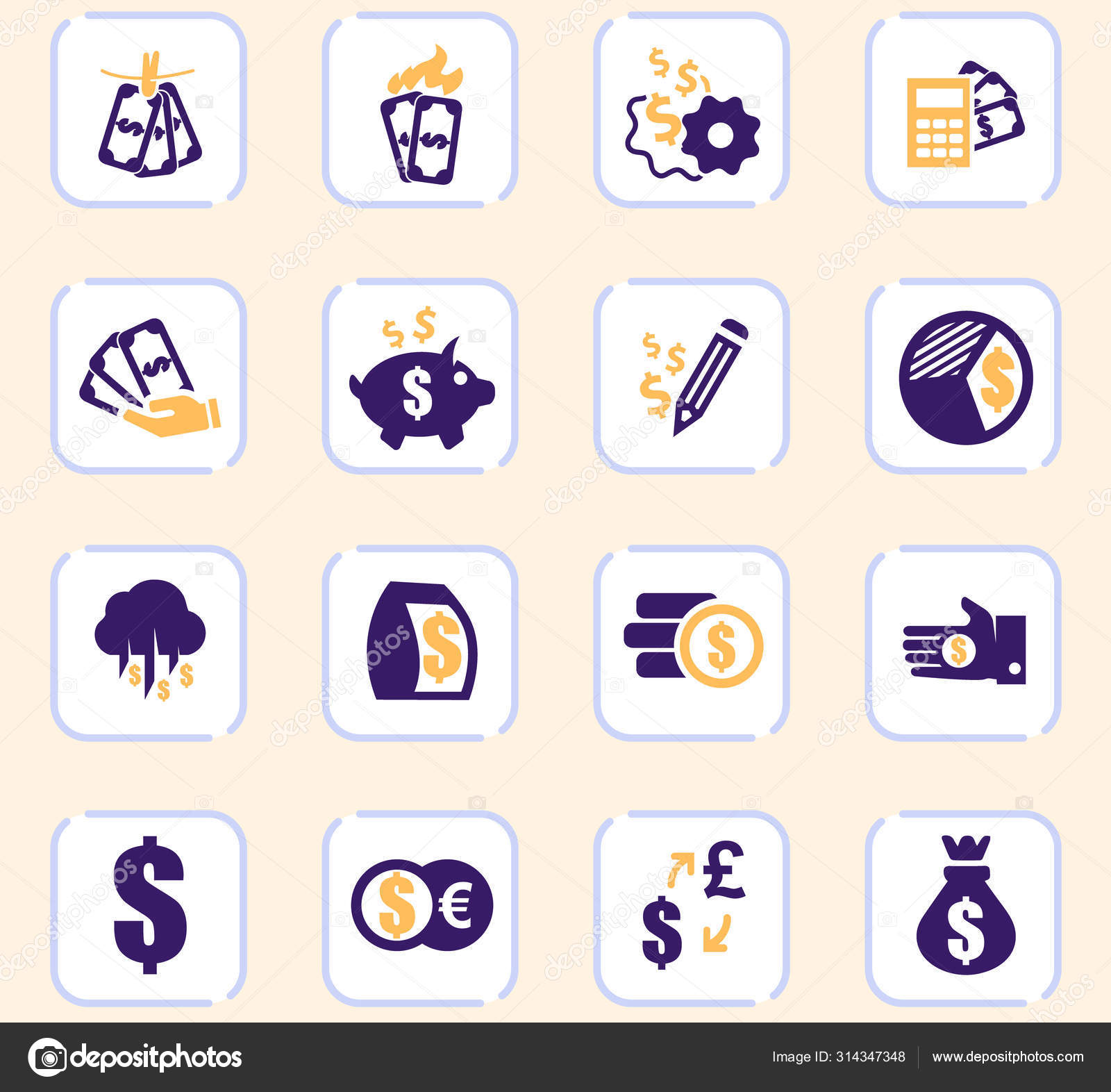 Money icon set Stock Vector by ©Lisess 314347348