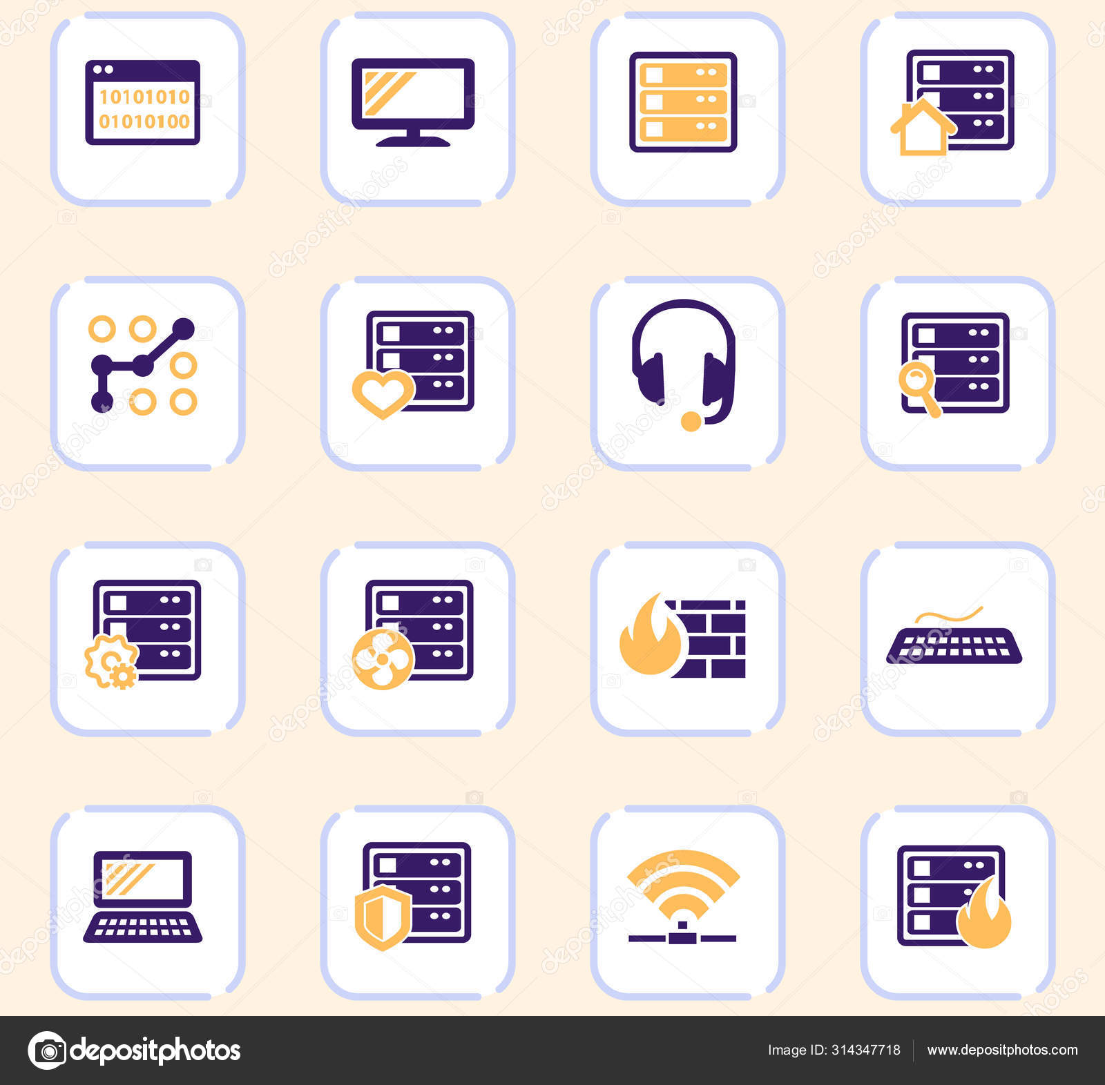 Internet, server, network icons set Stock Vector Image by ©Lisess ...