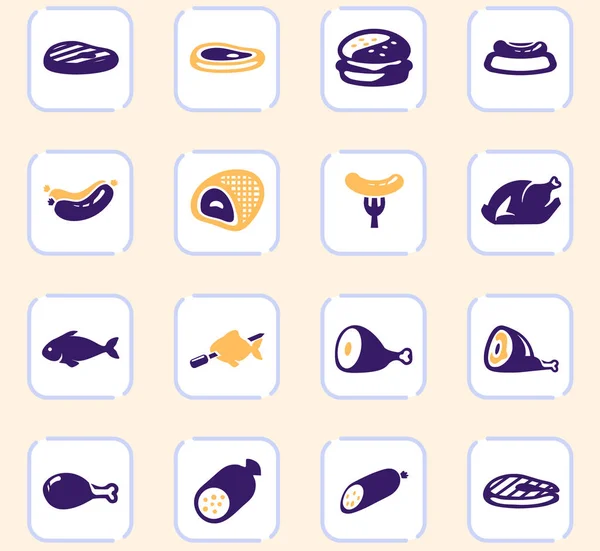 Meat and sausage icons Stock Vector Image by ©bioraven #30299431