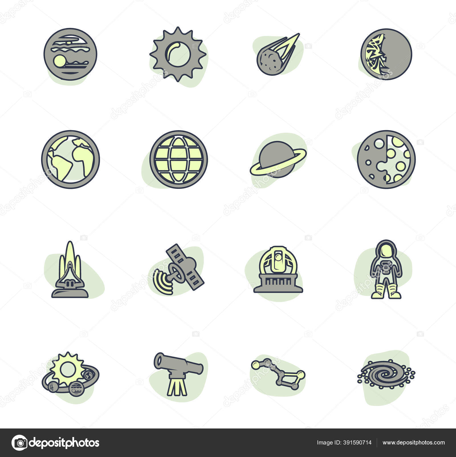 Space Color Vector Icons User Interface Design Stock Vector by ©Lisess ...
