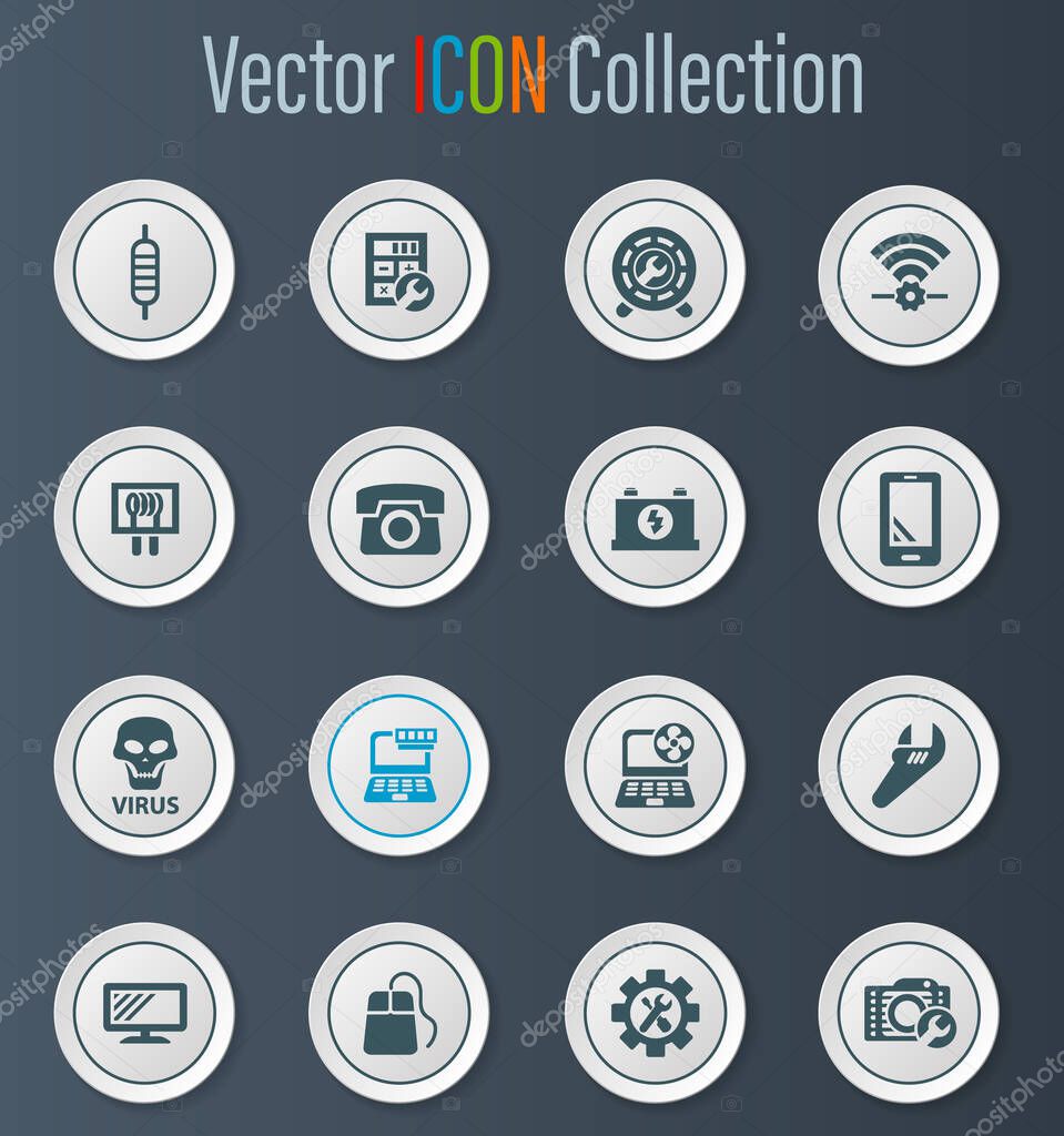 Iconos vectoriales de reparaci n electr nica para el dise o de interfaz ...