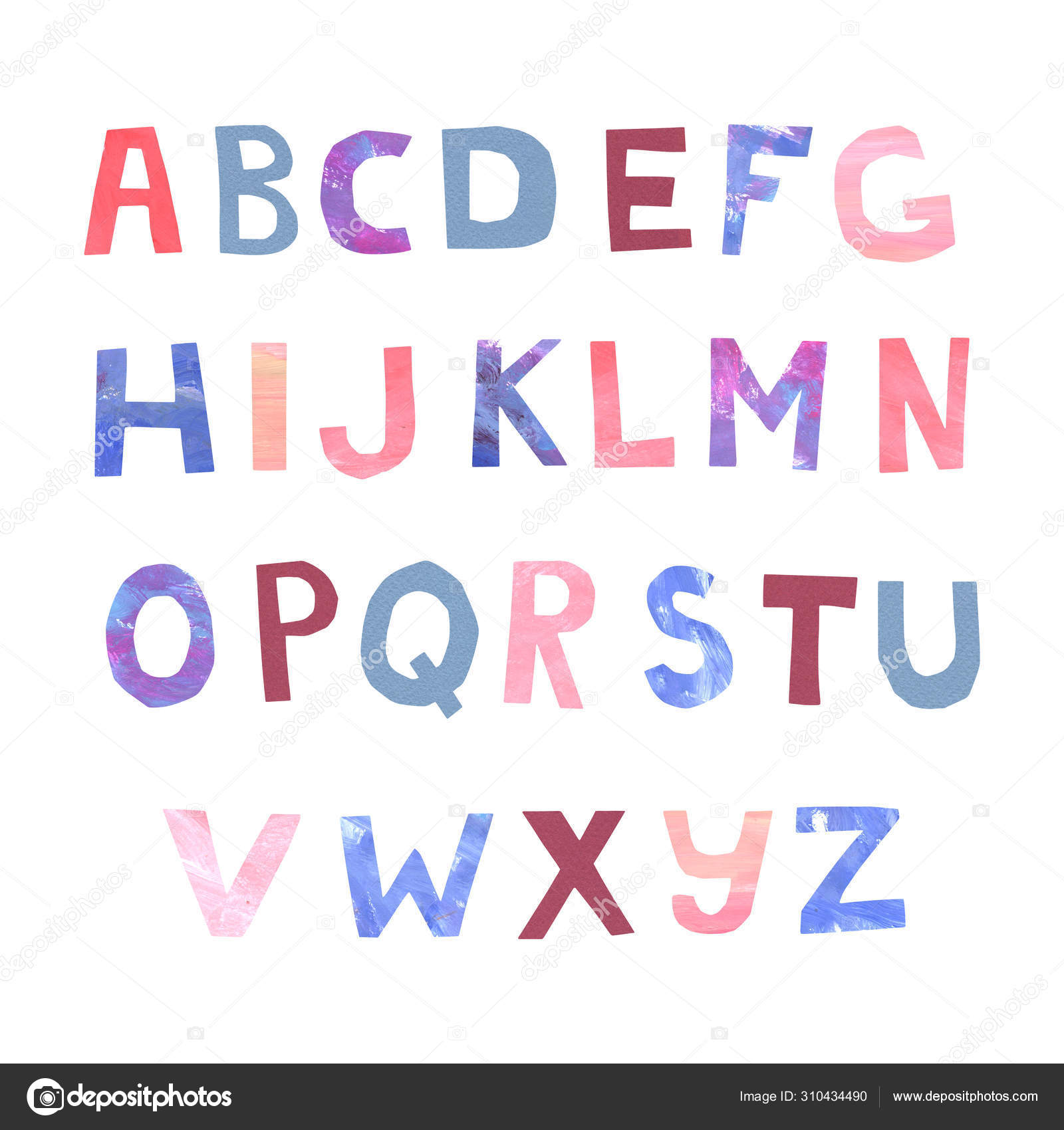 Acuarela pintada a mano y alfabeto acrílico — Foto de stock ...