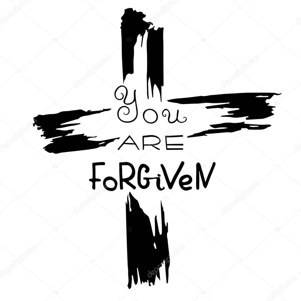 Estás perdonado. Letras bíblicas. Caligrafía de pincel. Palabras sobre ...