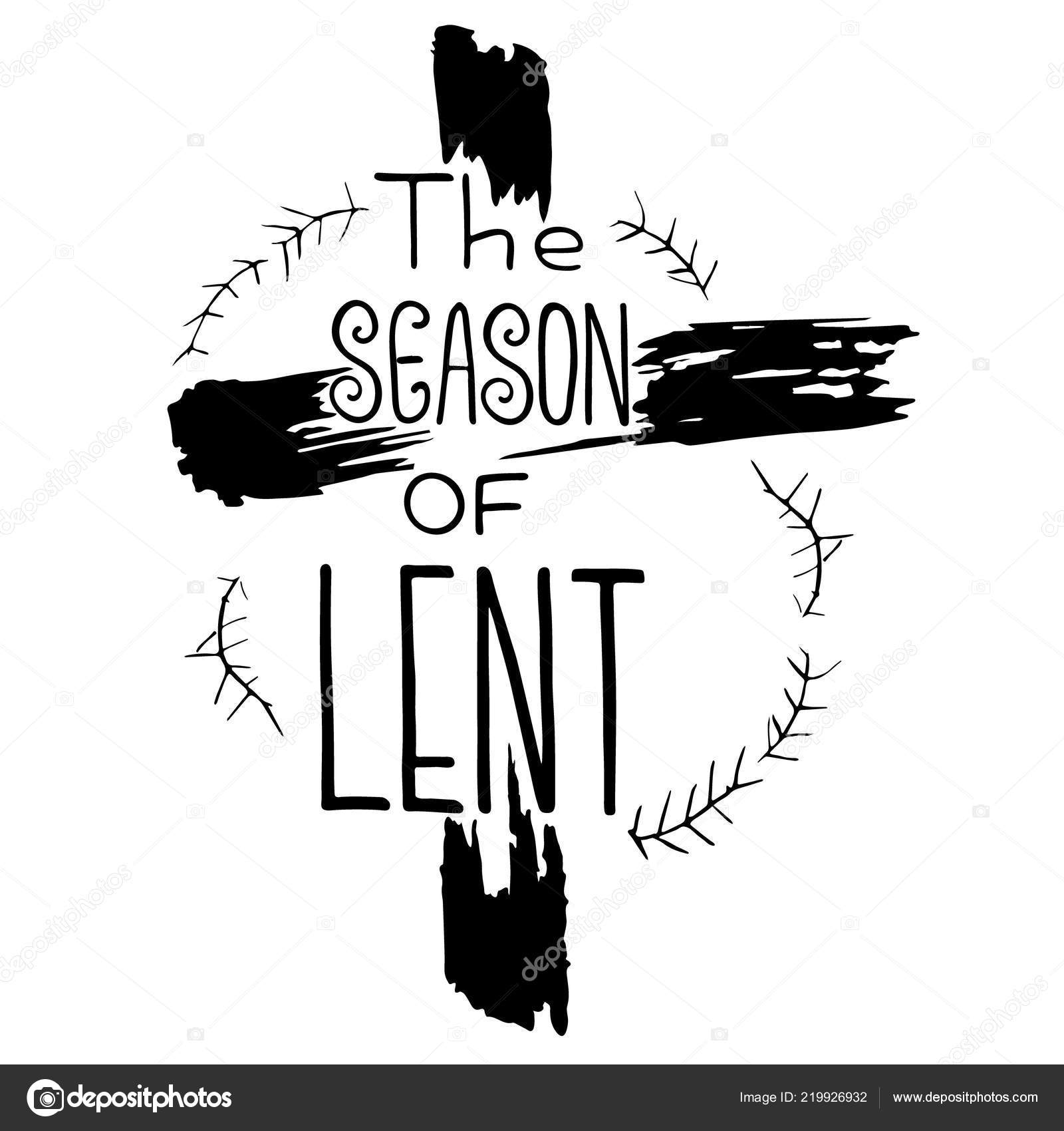 Handwritten Word Season Lent Start Fasting Symbol Christian Religion ...
