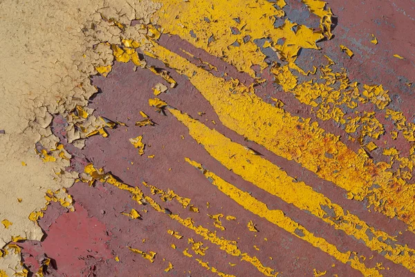 chipped paint, grunge metal surface, which has long been under the ...