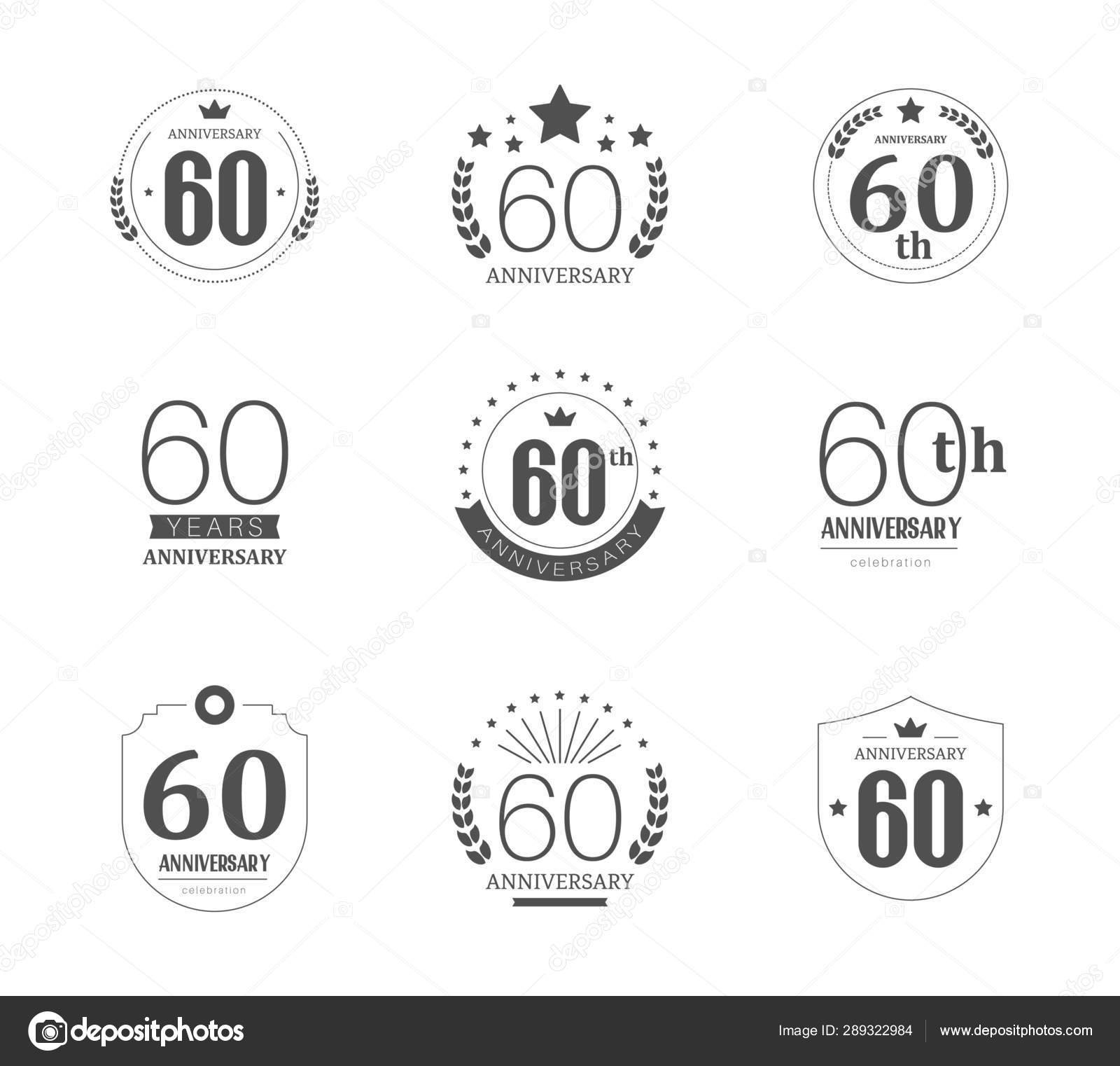60 years anniversary logo set. 60th anniversary icons. Stock Vector by ...