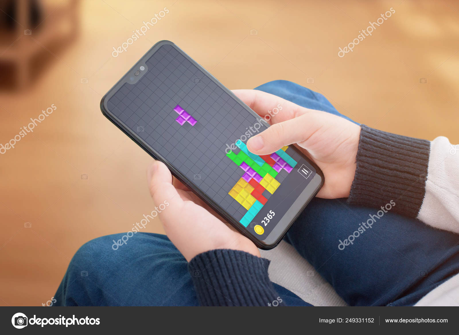 Popular Tetris Game Modern Smart Phone Concept Technology Development ...
