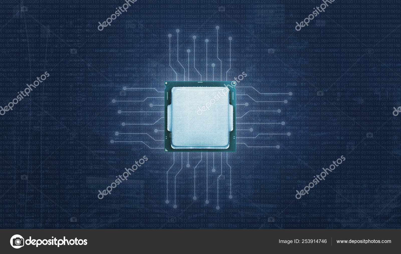 Processor Ligting Microelectronics Circuits Binary Code Abstract ...