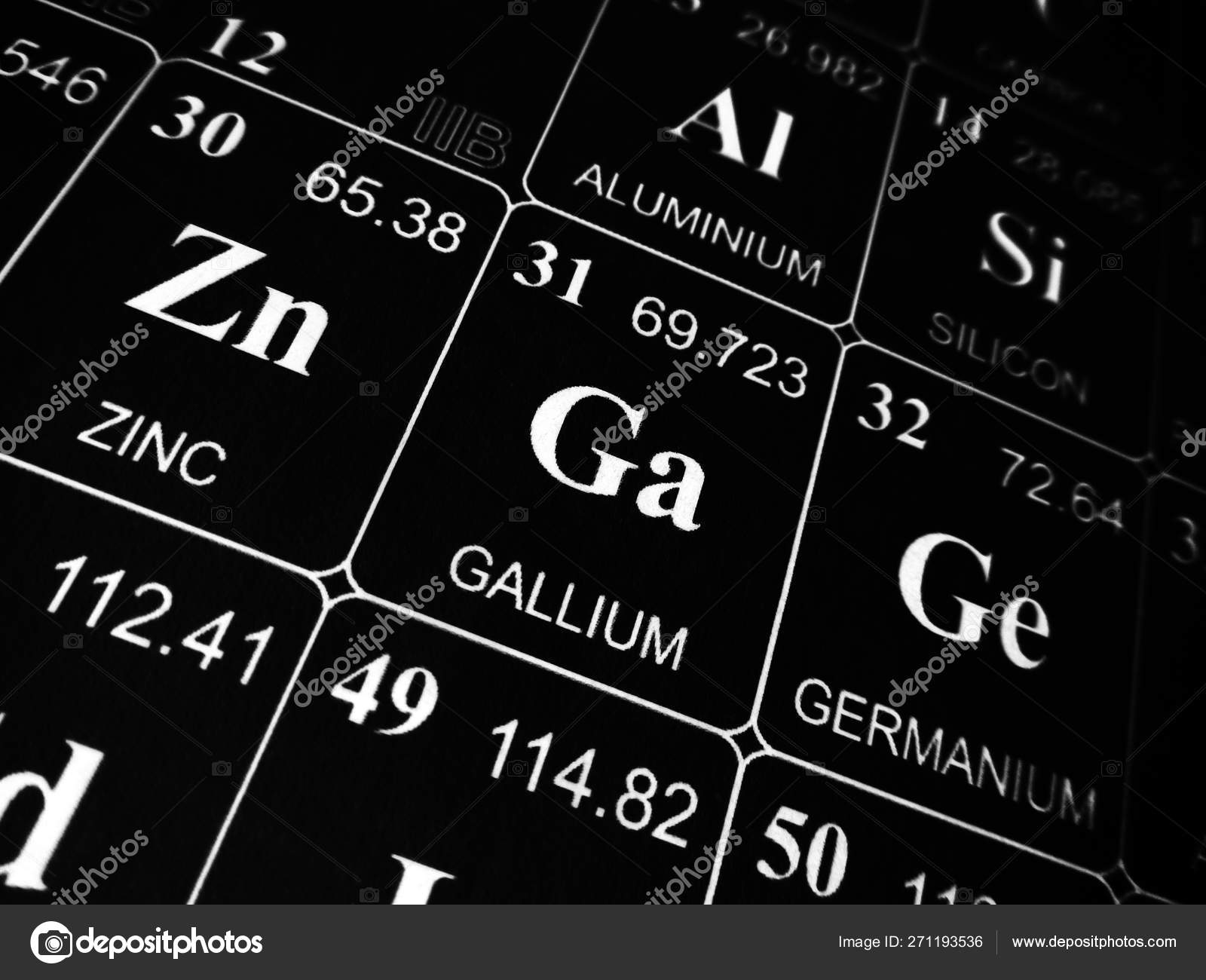 Gallium on the periodic table of the elements — Stock Photo ...