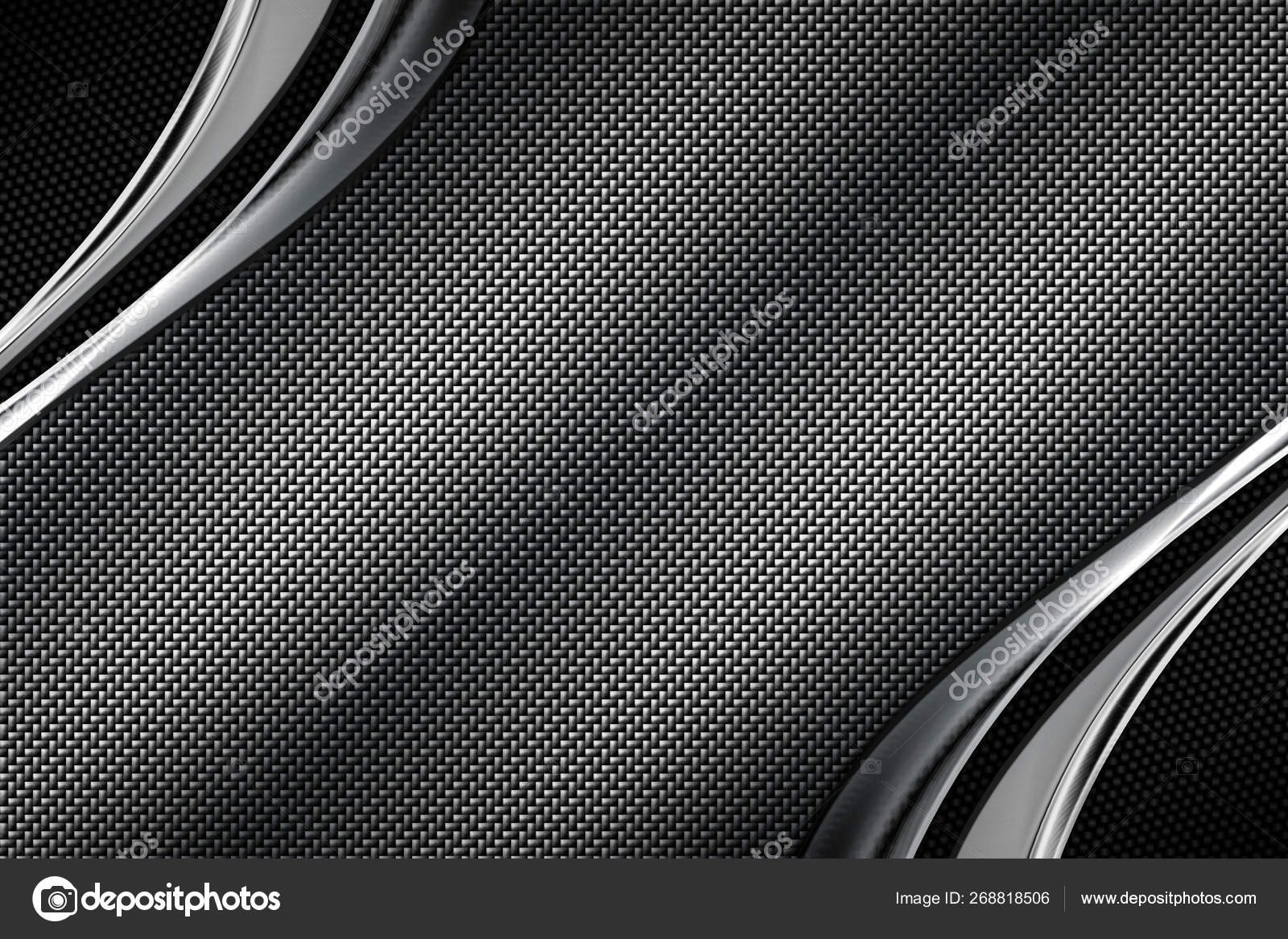 Carbon fiber and curve chromium frame. metal background. Stock Photo by ...