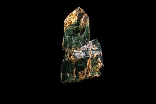 Macro Axinite mineral stone on a black background — Stock Photo ...