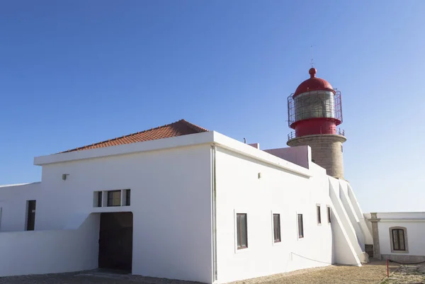 Lighthouse and fortification at Cap San Vicente, Algarve, Portugal ...