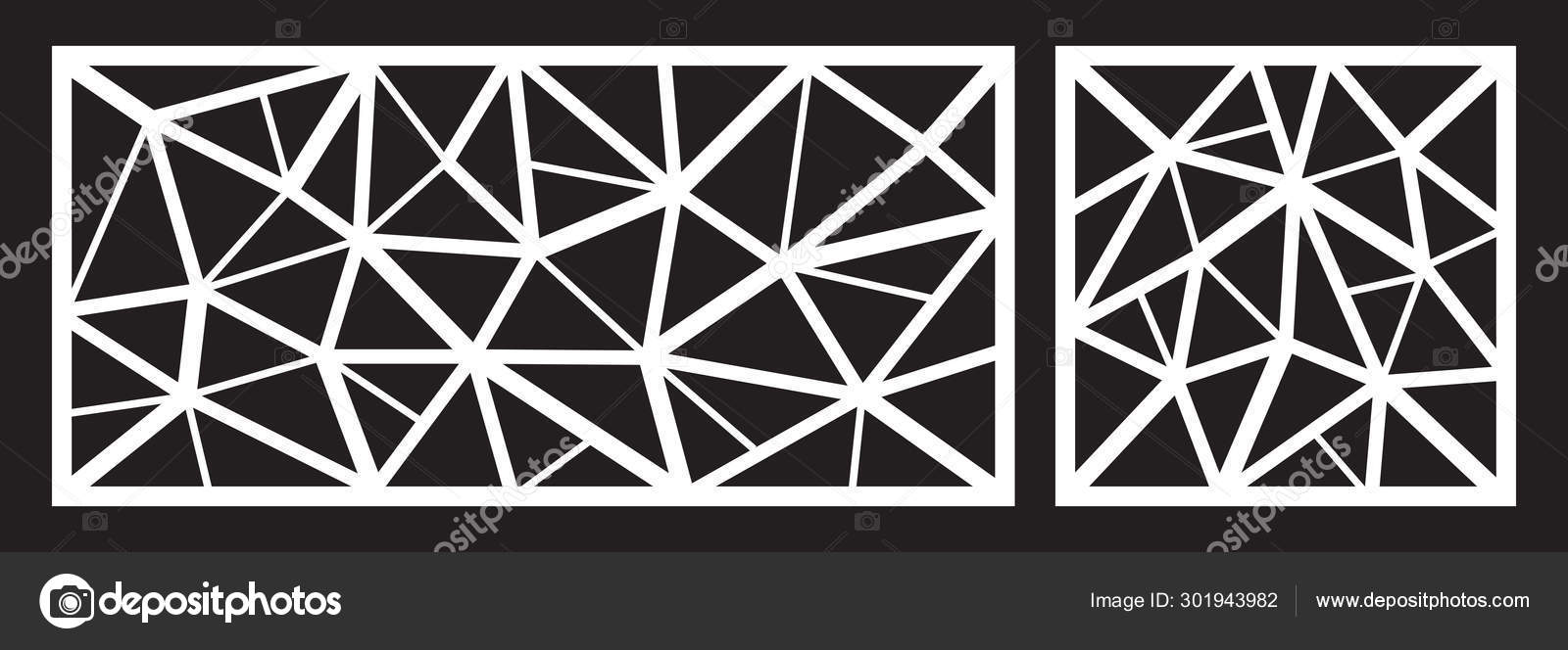Laser cutting template for decorative panel. Abstract triangle pattern ...
