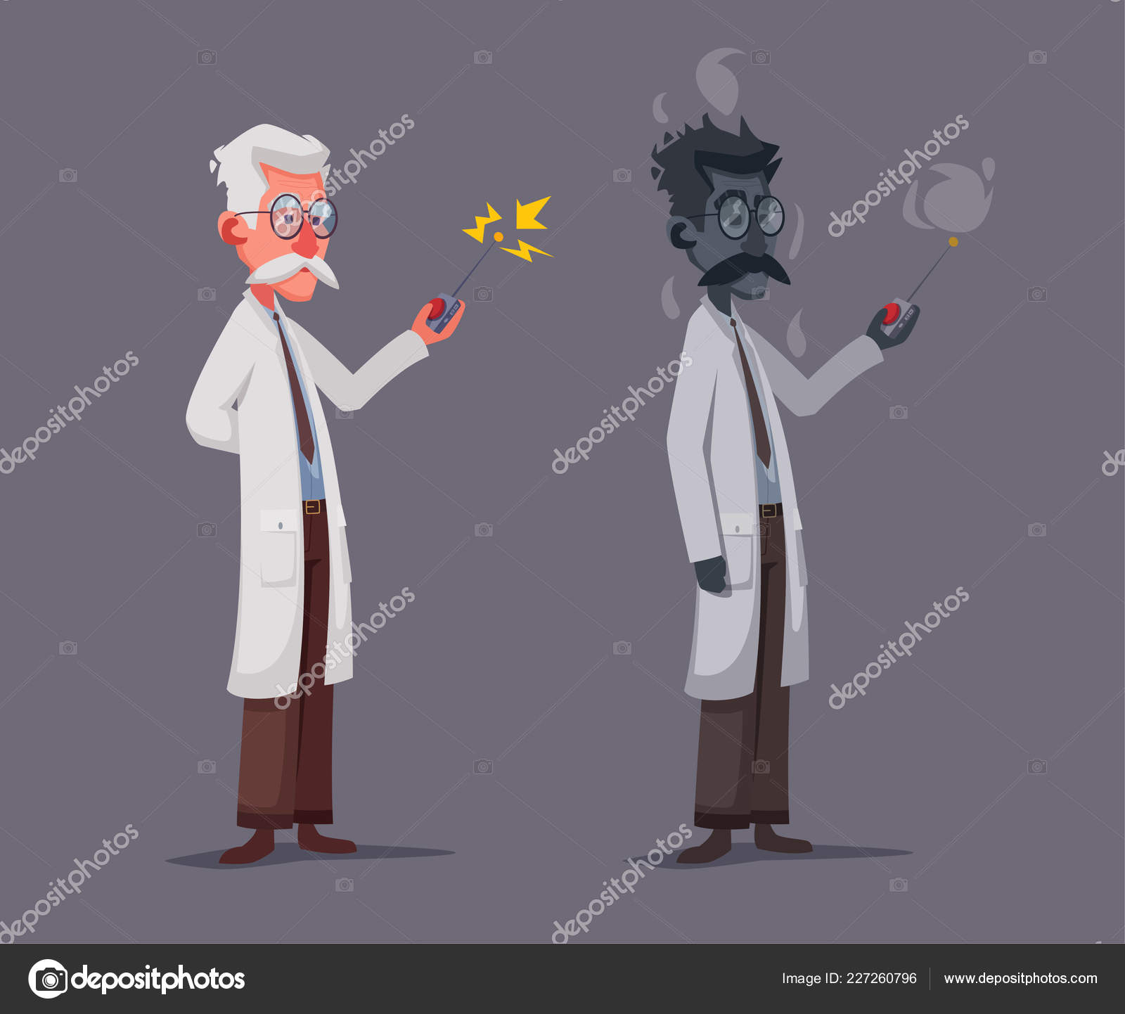 Mad Scientist Cartoon Explosion