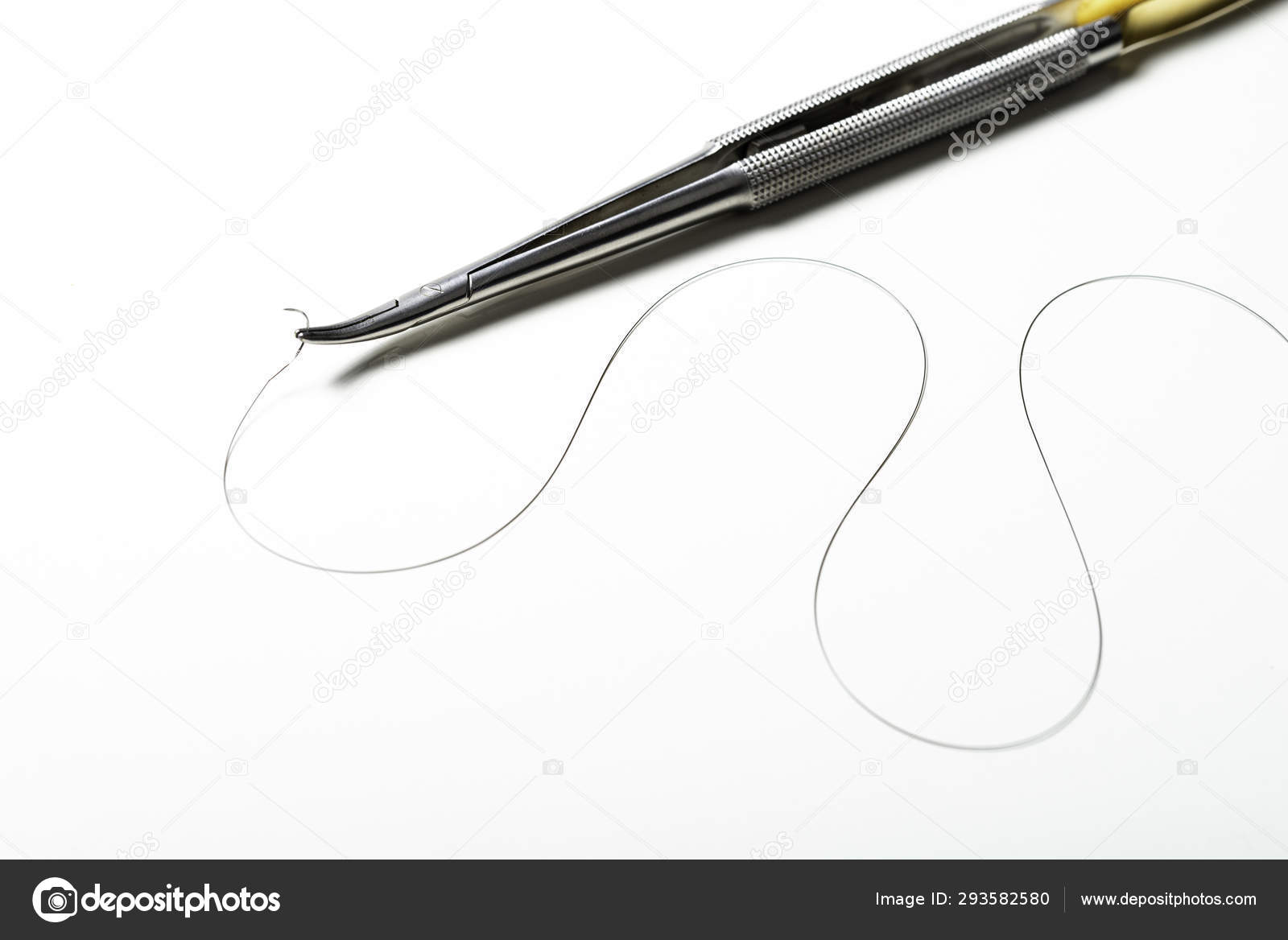 Suture Needle Holder Suture Thread Nylon Surgical Thread White ...