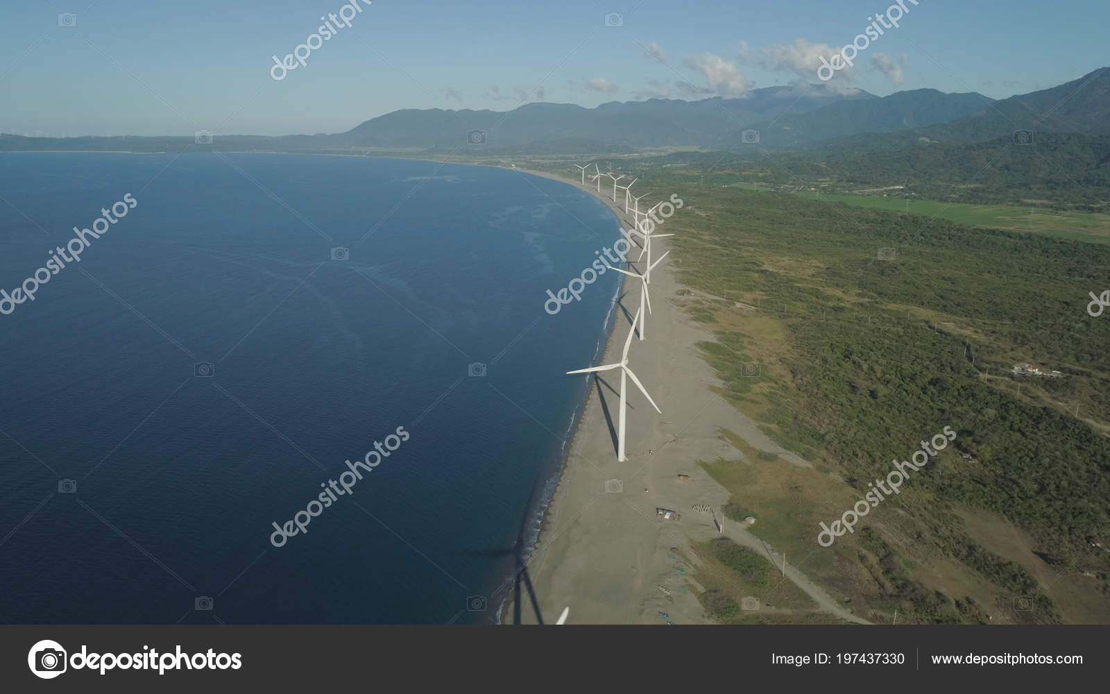 Solar Farm with Windmills. Philippines, Luzon — Stock Photo ...