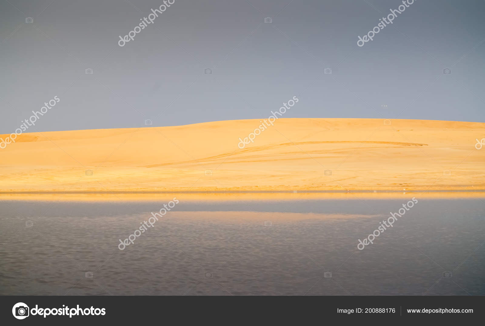 Sandune Illuminated Golden Pond Setting Sun Swakopmund Namibia — Stock ...