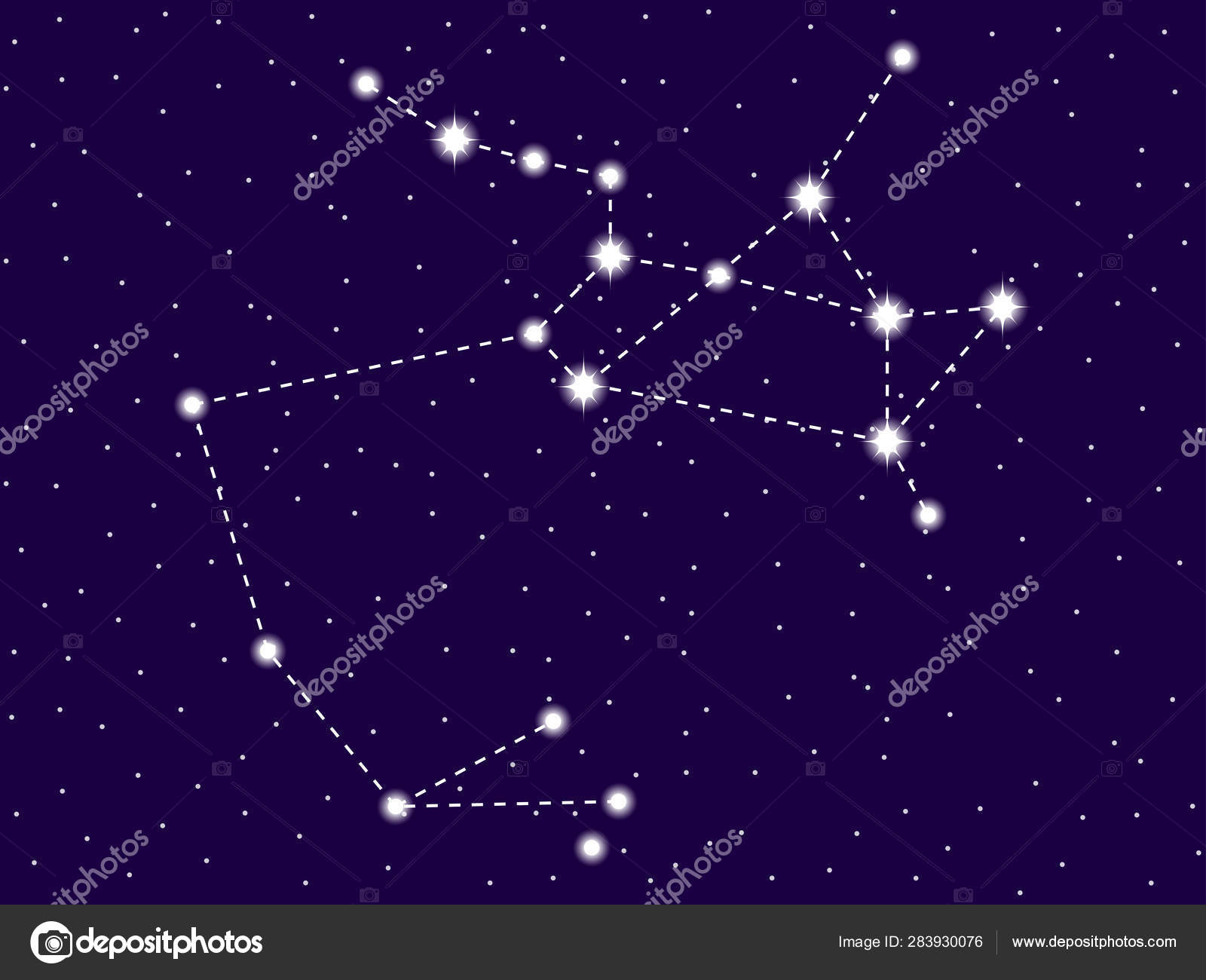 Auriga Konstellasjon Lyra Stjernebildet. Stjerneklar Nattehimmel.