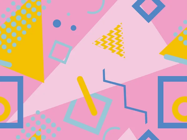 Patr n sin costuras de Memphis con formas geom tricas en el estilo de los a os 80. Tri ngulos ...