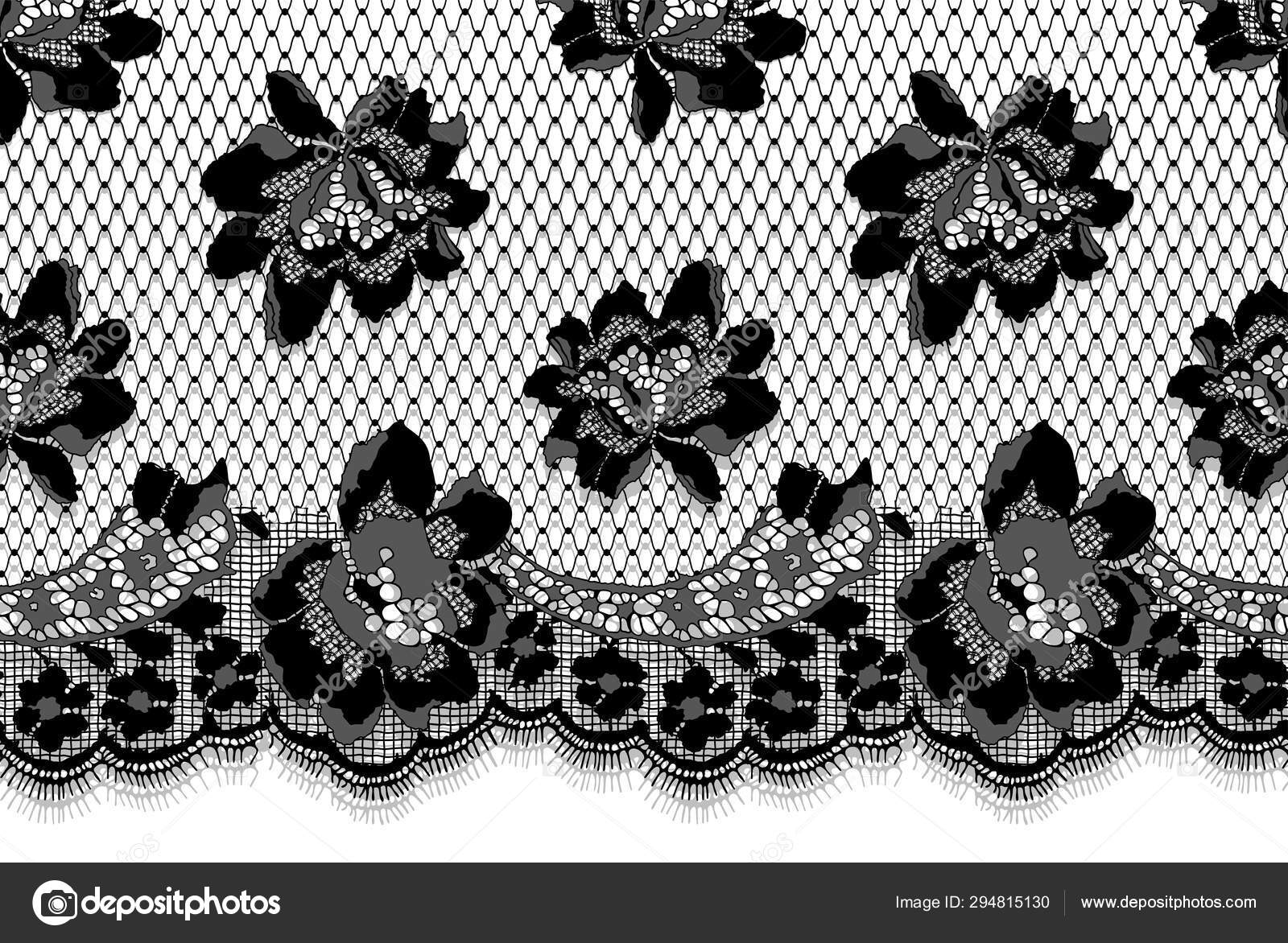 Vector Black Seamless Lace Pattern — Stock Vector © Maryswell 294815130
