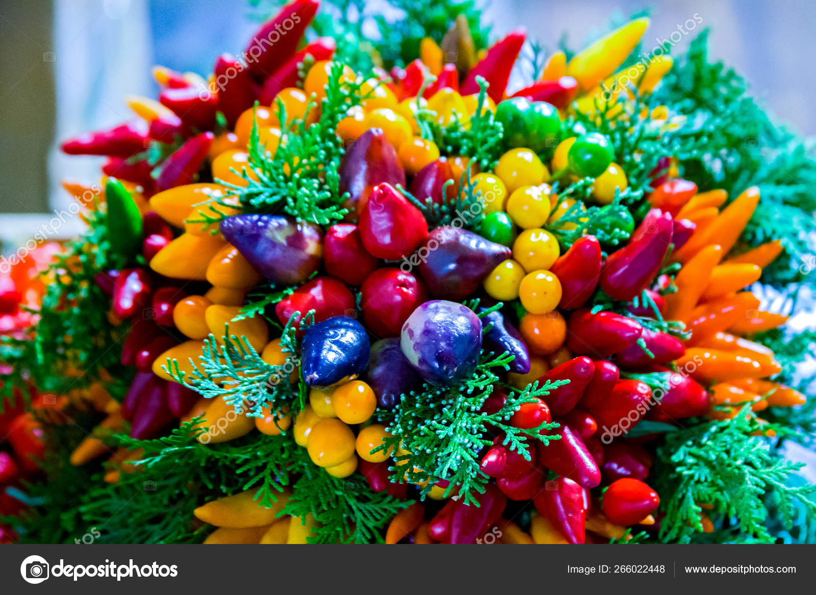 Multicolored chili pepper ristras hang together Stock Photo by ©Anelik ...