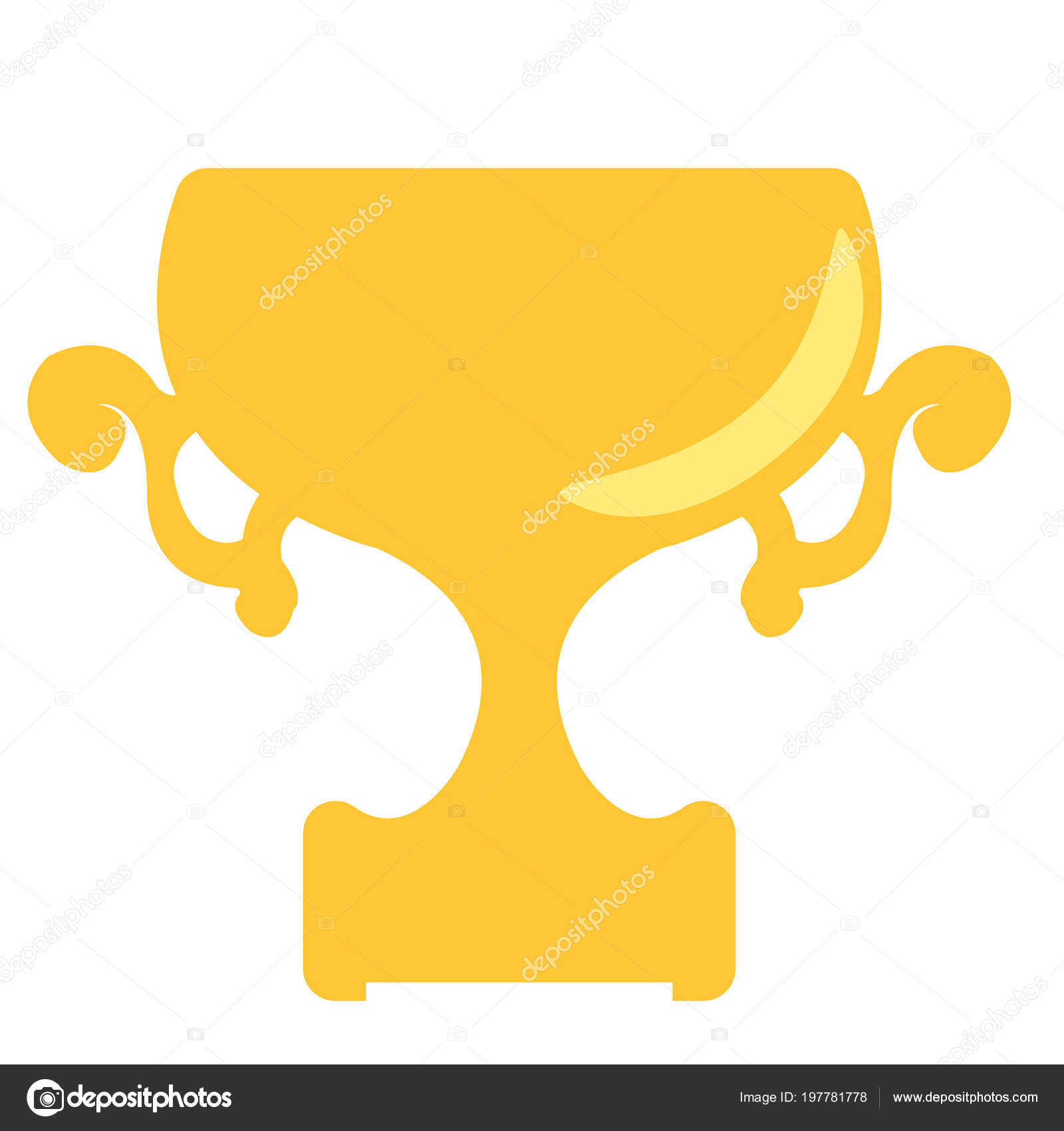 Beyaz Arka Plan Üzerinde Izole Gold Kupası Kupa Vektör Çizim ©filkusto ...