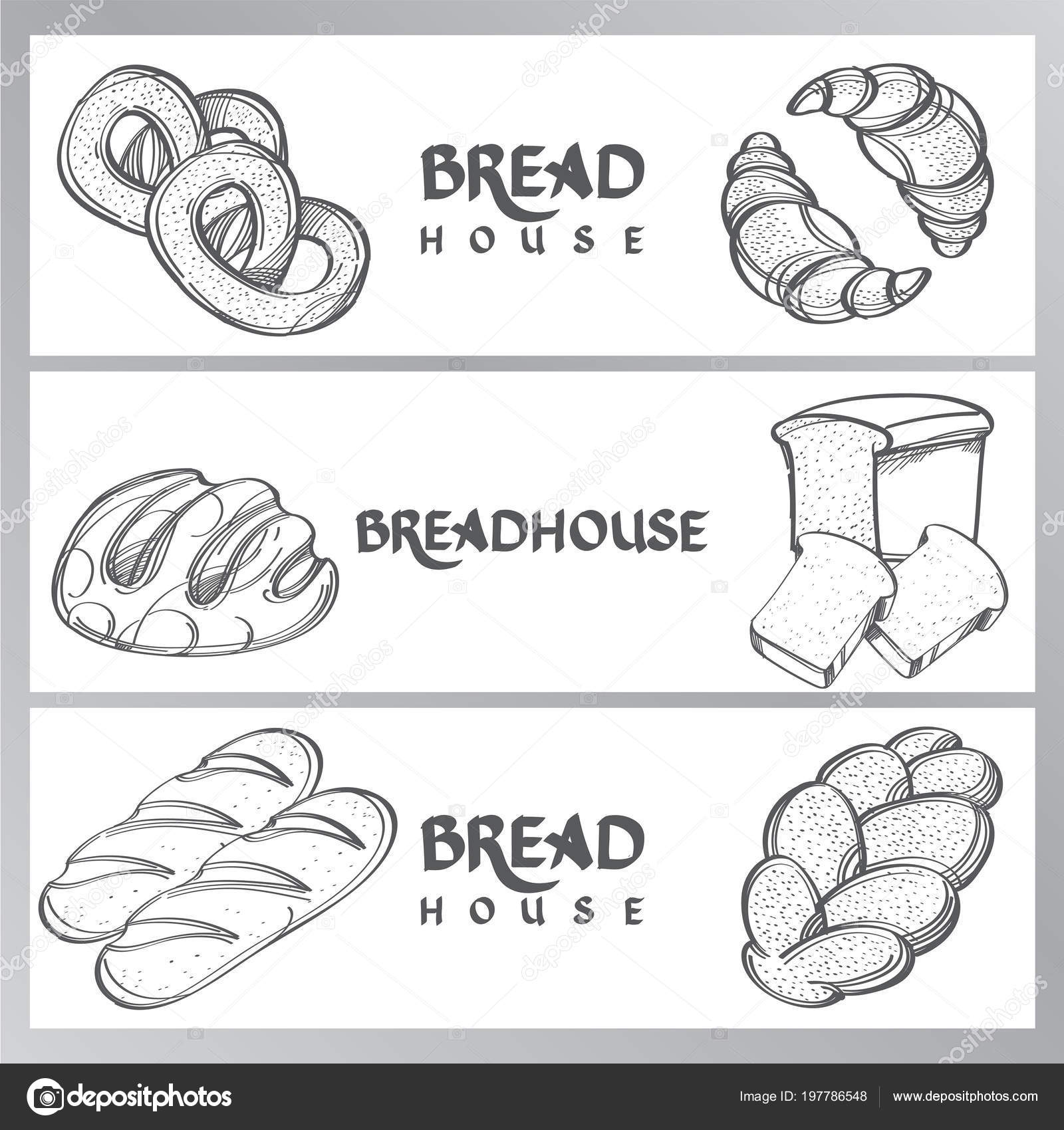 Set Bakery Elements Handwritten Vintage Lettering Stock Vector Image by ...