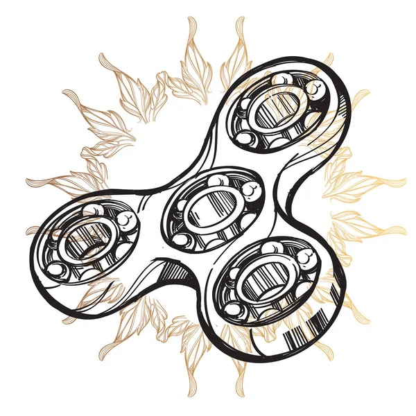 Hand Drawn Monochrome Spinner Sketch Tattoo Stock Vector by ©filkusto ...
