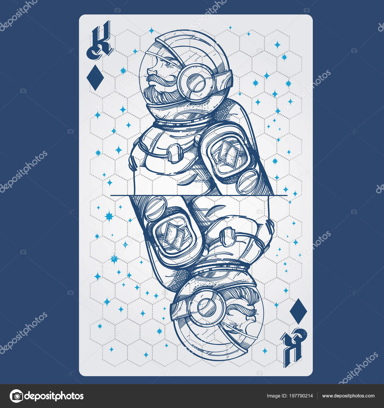 King Diamonds Playing Card Original Design Theme Space Stock Vector by ...