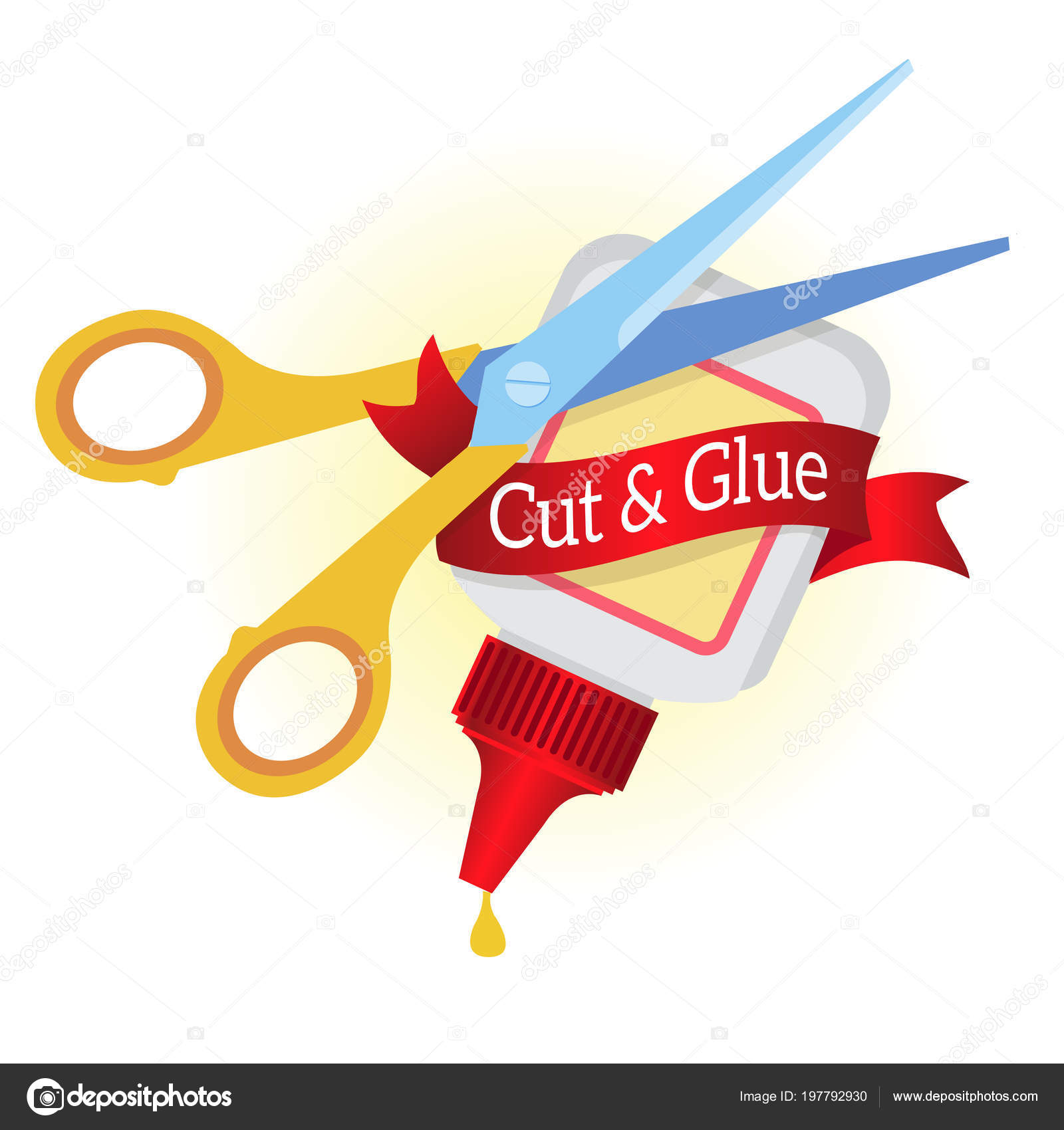 Scissors Glue Design Work Diy Style Stock Illustration by ©filkusto ...