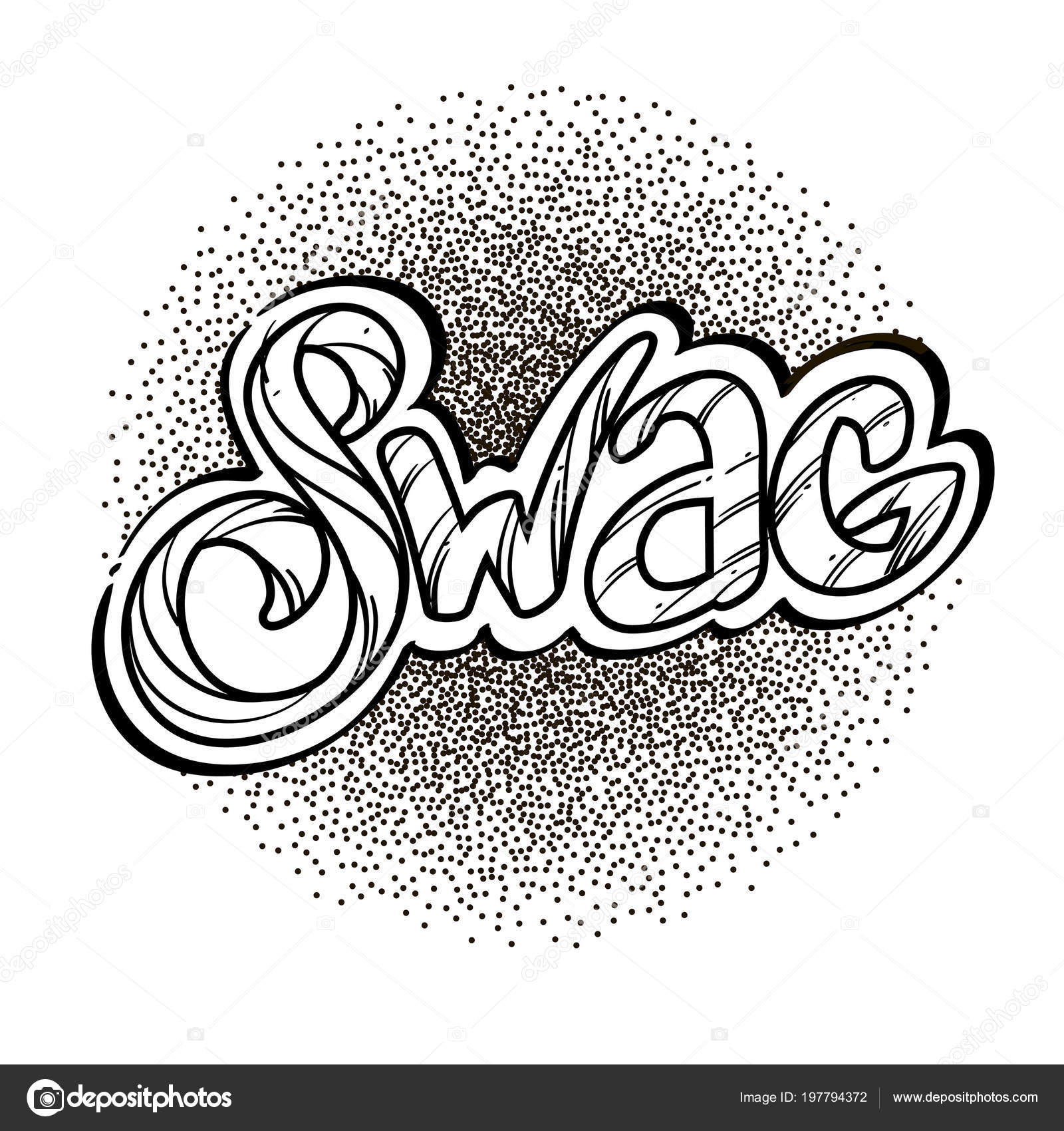 Swag Handwritten Lettering Vector Illustration Isolated White ...