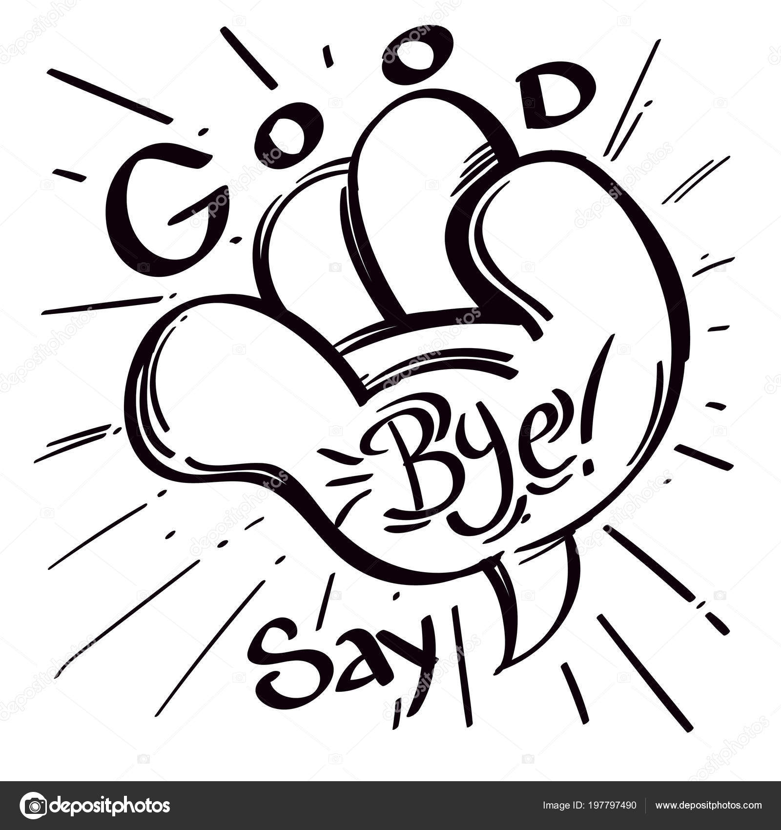 Adiós Por Favor Mano Dibujos Animados Con Cuatro Dedos Ilustración ...