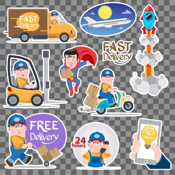 Set Fast Delivery Sticker Set Car Scooter Truck Rocket Customer Stock ...