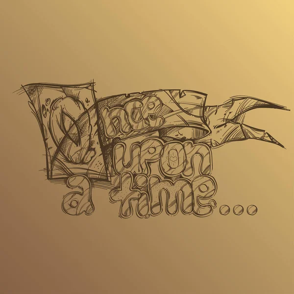 Once Time Hand Drawn Inscription Stock Vector Image by ©filkusto #197794208