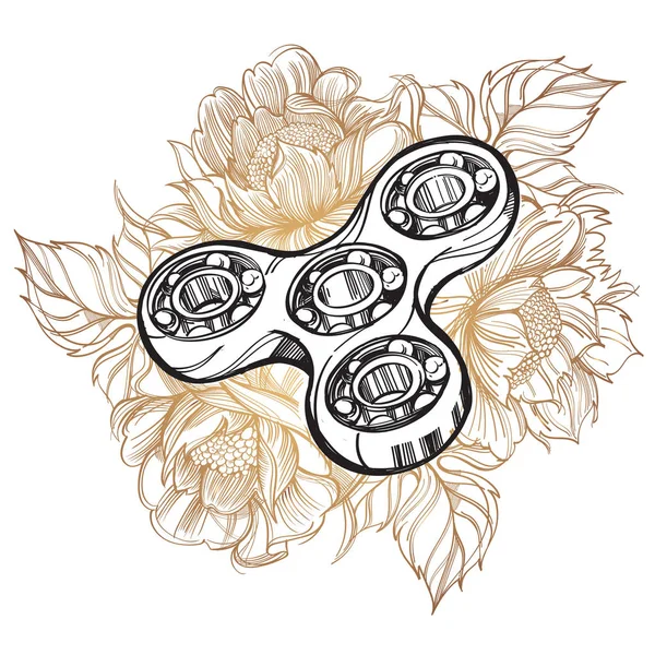 Hand Drawn Monochrome Spinner Sketch Tattoo Stock Vector by ©filkusto ...