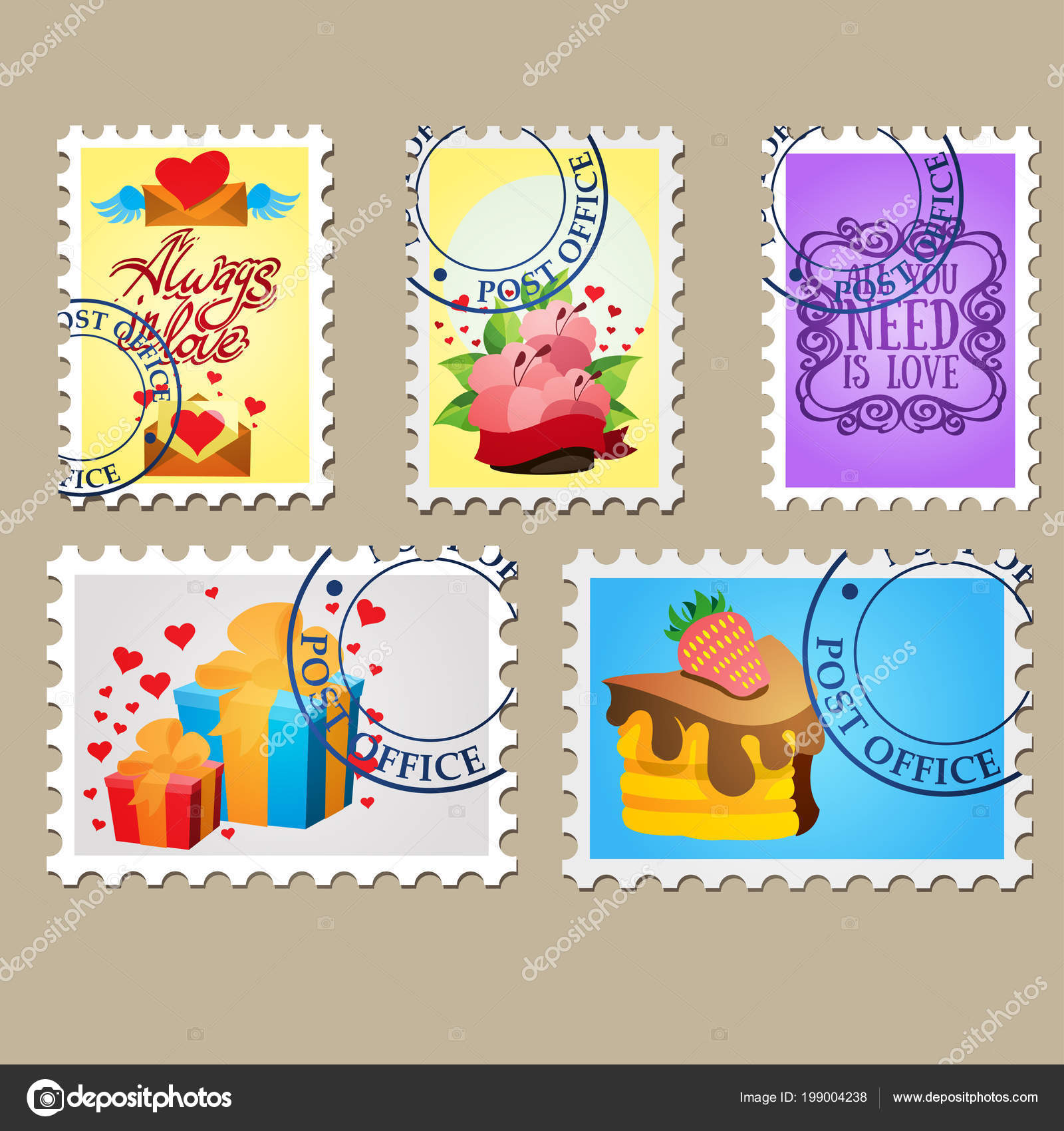 Set Illustrations Imitation Stamps Stock Vector Image by ©filkusto ...