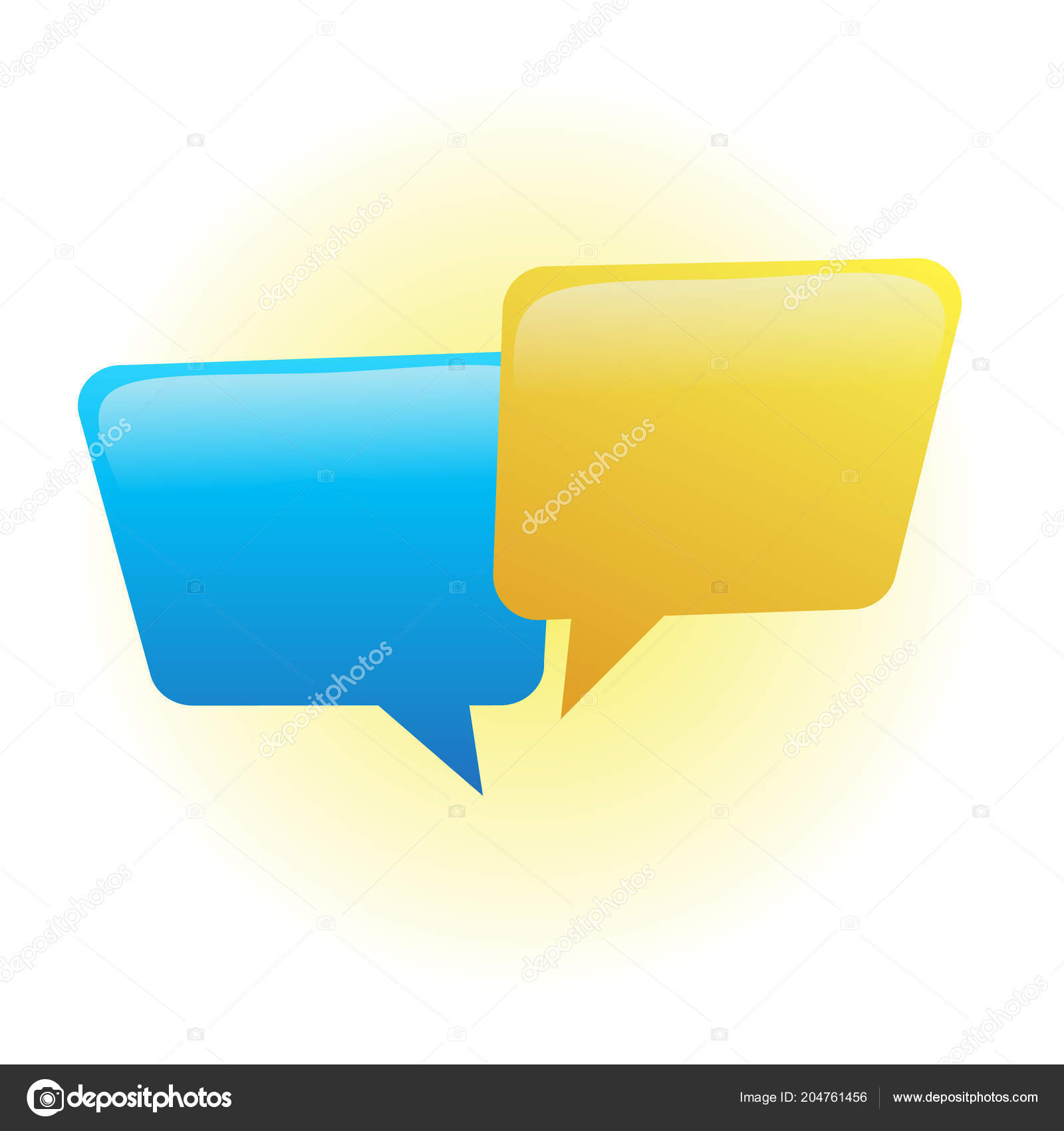 Blue Yellow Speech Bubbles White Background Stock Vector by ©filkusto 204761456