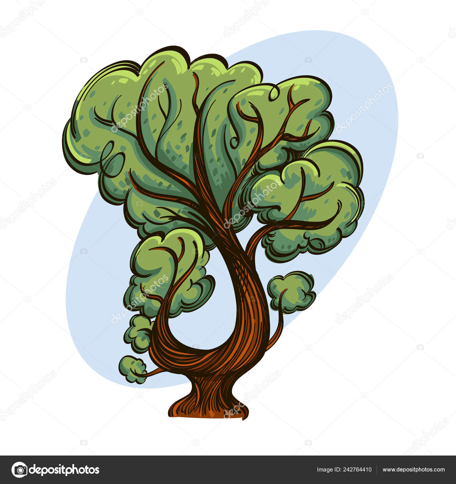 Gnarled Tree Illustration